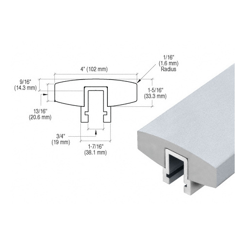 CRL Blumcraft 398M Mill Aluminum 398 Series 4" Wide Rectangular ...