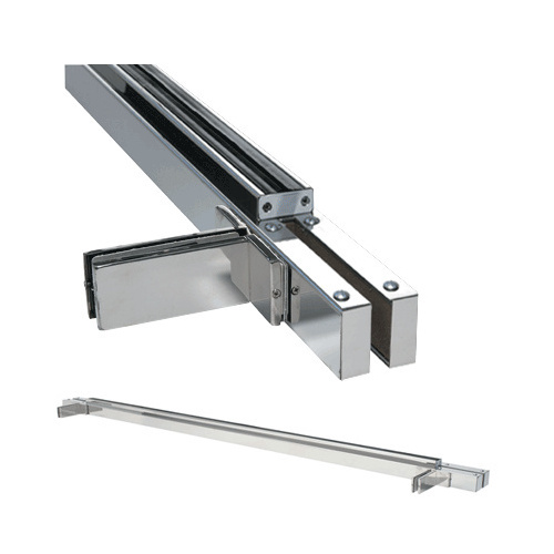 CRL 3NFH4FBSCD Brushed Stainless Double Narrow Floating Header with ...