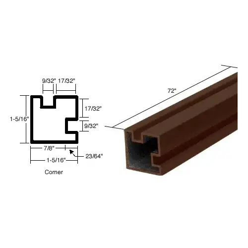 CRL 6421010 Black Anodized 72" Corner Post Extrusion Buy Now