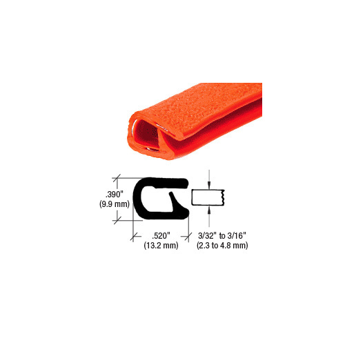 CRL 75000332 QuickEdge Safety Orange Single Lip Trim