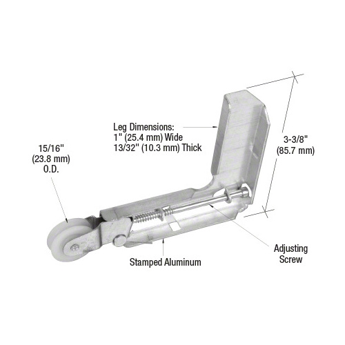 CRL B693 15/16" Nylon Sliding Screen Door Corner Roller Assembly for ...
