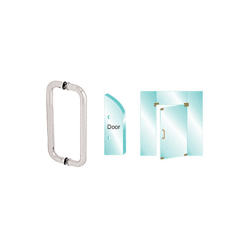 CRL CM12X12PS Polished Stainless 12" Glass Mounted Standard Pull Handle