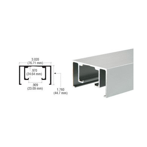 CRL D1670A Satin Anodized Overhead Track Extrusion 120" Stock Length ...