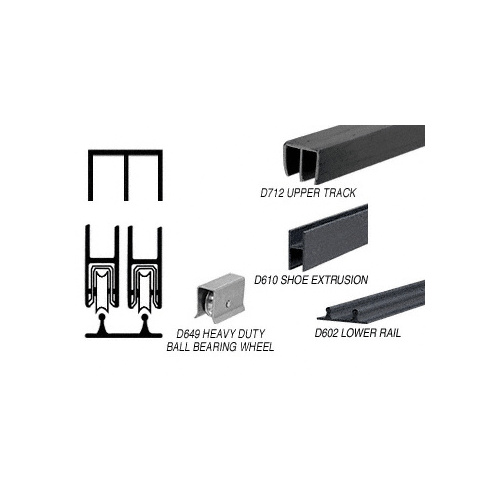 CRL D2200BLBB Flat Black Track Assembly with Plastic Upper and Aluminum ...
