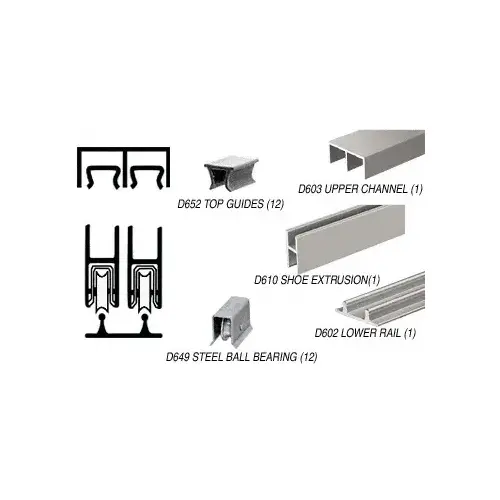 CRL D2203BNBB36 Brushed Nickel Track Assembly D603 Upper and D602 Lower ...