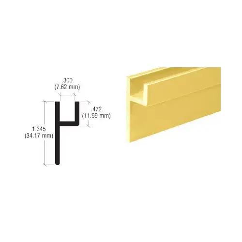 CRL D3024BGA Brite Gold Anodized Base Channel 144" Stock Length Buy Now