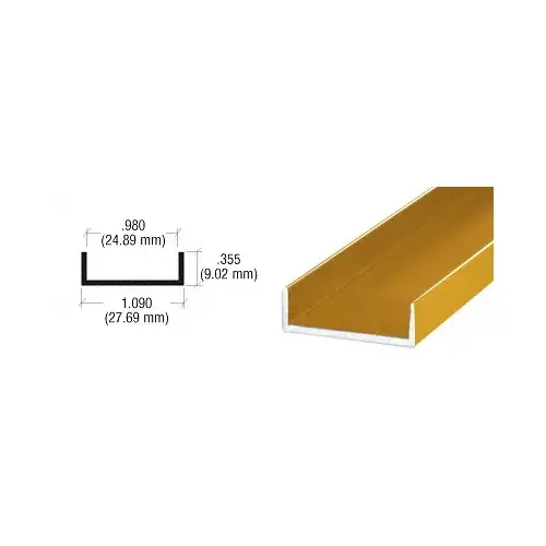 CRL D3201BGA Brite Gold Anodized Single U-Channel 144" Stock Length Buy Now