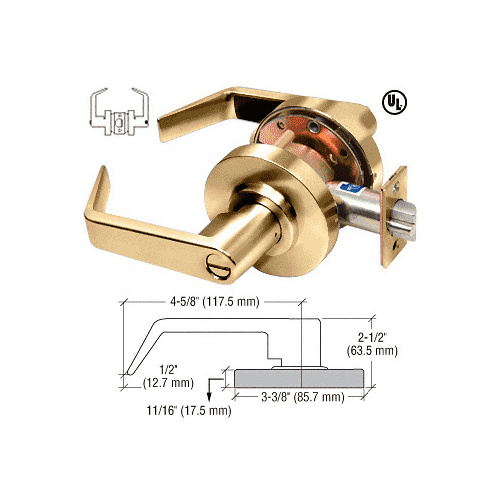 CRL D45PRVPB Polished Brass Privacy Heavy-Duty Grade 2 Lever Lockset ...