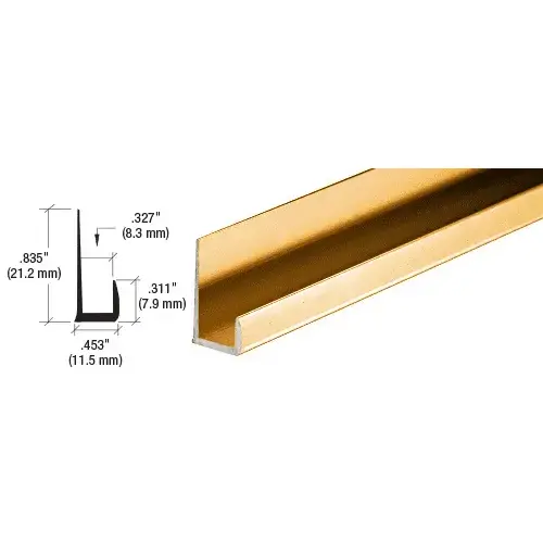 CRL ALUM-D516BGA-VCP-1 Brite Gold Anodized Standard 5/16" "J" Channel ...