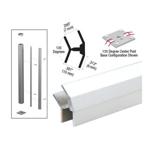 CRL D634BA Brite Anodized 135 Degree Partition Post for Special ...