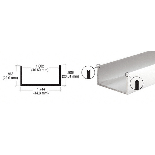 CRL ALUM-D672A-VCP-1 Satin Anodized Mullion Support "U" Channel Buy Now