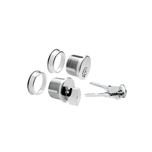 CRL DRA1020PS Polished Stainless Keyed Cylinder/Thumbturn Combo