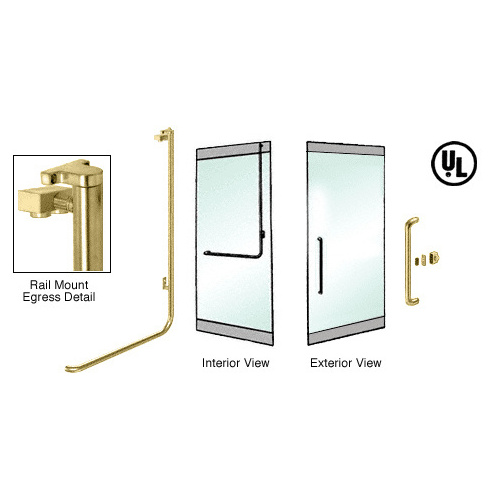 CRL Blumcraft EG100Y3RKPB Polished Brass Right Hand Reverse Rail Mount ...