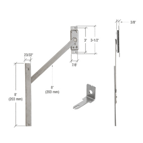CRL EP24071 8" Window Limit Device With Key Release