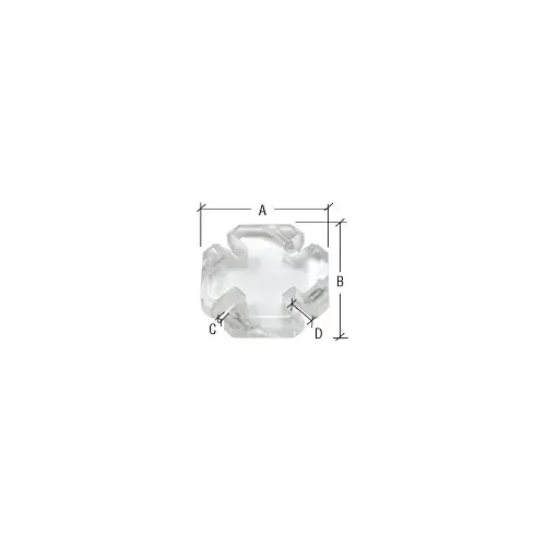 CRL HGC412 Clear Acrylic 4-Way Heavy Glass Connector for 1/2" Glass Buy Now
