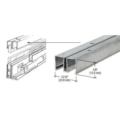 CRL KV993 Zinc Plated Steel Roll-Ezy Upper Channel Track Assembly - 144 ...
