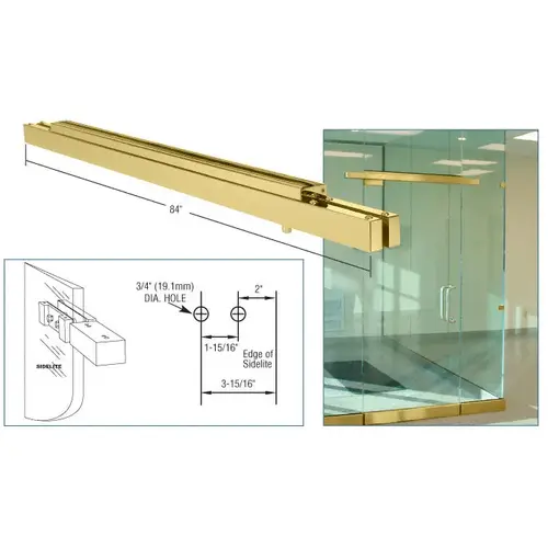 CRL NFH4PBD Polished Brass Double Narrow Floating Header With Surface ...