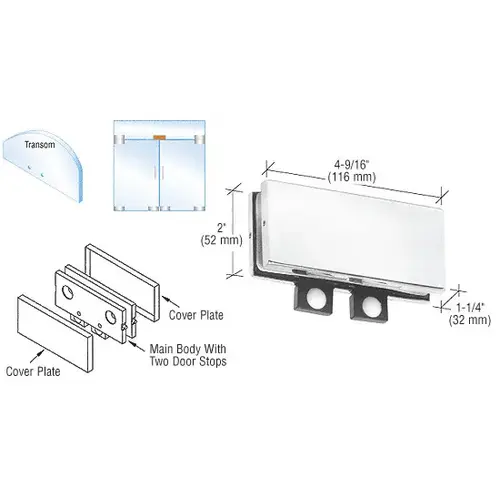 CRL PH70PS Polished Stainless Transom Mounted Connector with Two ...