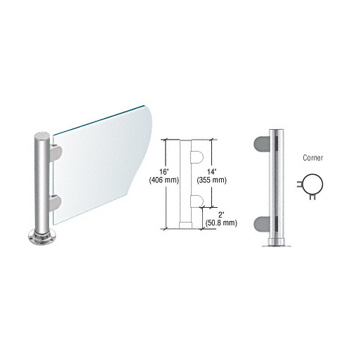CRL ALUM-PP06LPS-VCP-1 Polished Stainless 16" Round PP06 Elegant Series ...