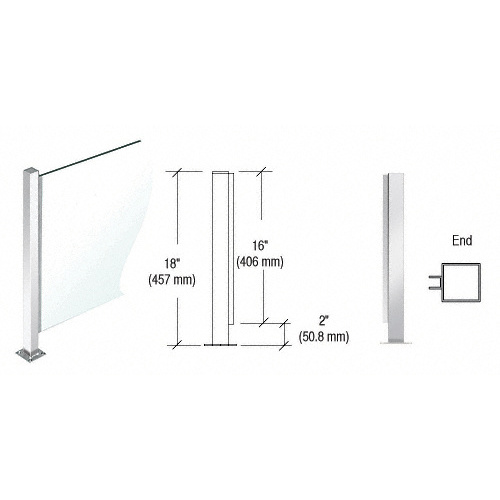 CRL PP47EPS Polished Stainless 18" High 1" Square PP47 Mini Plaza ...