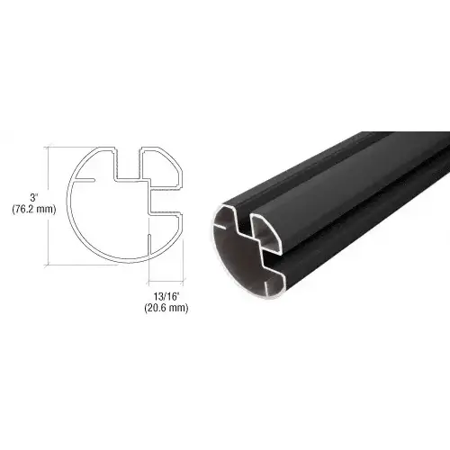 CRL RP948BL Matte Black AWS 3" Diameter Round 90 Degree Corner Post ...