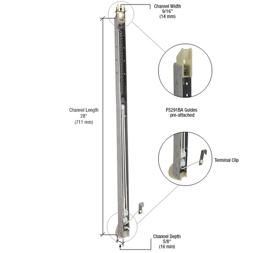 CRL FA2740G 2740 Window Channel Balance with FS291BA Guides Attached