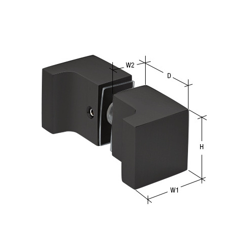 CRL SDKSQ20RB Oil Rubbed Bronze Back-to-Back Square Finger Pull Knob