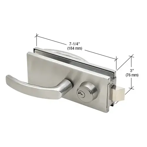 CRL AMR900BS Brushed Stainless Glass Mounted Latch with Lock, Thumbturn ...