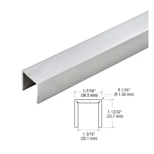 CRL LC10BS 316 Brushed Stainless Crisp Corner U-Channel Cap for 21.52 ...