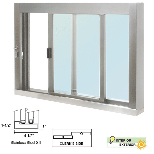 CRL SCDW4836SX0GA Standard Size Self-Closing Deluxe Service Window ...
