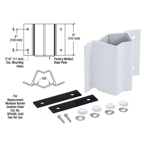 CRL FB5CA Pre-Treated Aluminum Inside 135 Degree Fascia Mounted Bracket