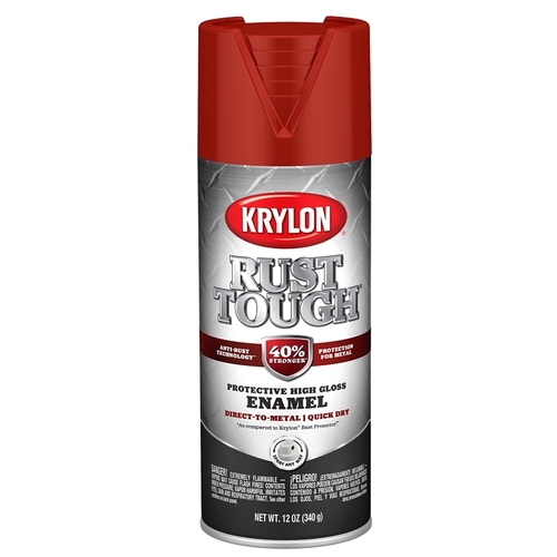 KRYLON K09230008-XCP6 Rust Tough Enamel, Gloss, Cherry Red, 12 oz, Can ...