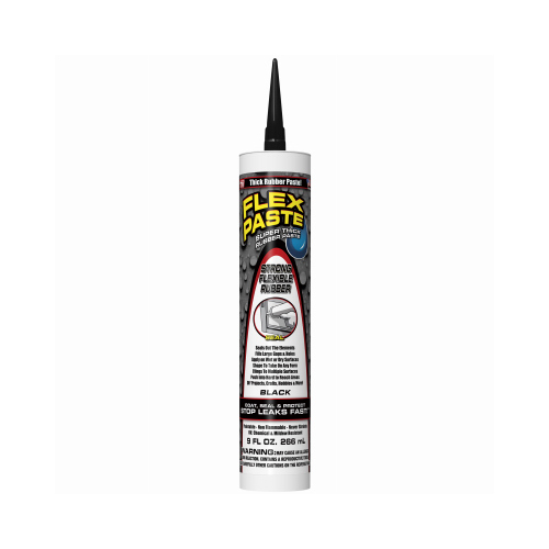 FLEX PASTE PFSBLKR10 Rubberized Adhesive, Black, 9 oz Cartridge