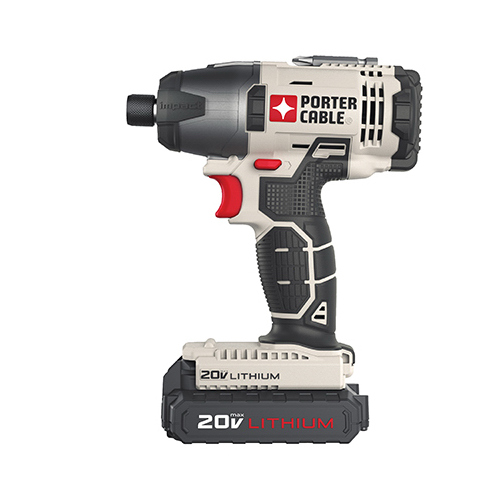 Porter-Cable PCC641LB Impact Driver Kit, Battery Included, 20 V, 1/4 in ...