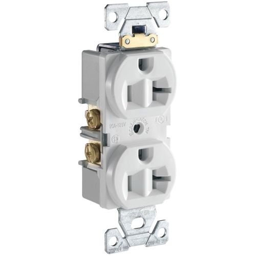 Eaton CR20W Duplex Receptacle, 2 -Pole, 20 A, 125 V, Side Wiring, NEMA ...