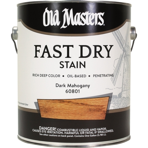 Old Masters 60801 Fast Dry Stain, Dark Mahogany, Liquid, 1 gal