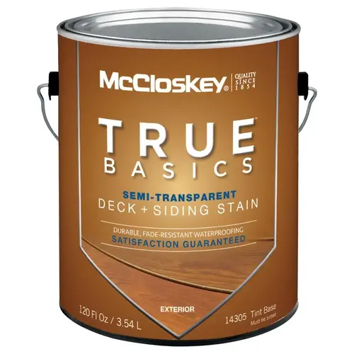 McCloskey 14305 True Basics 080.00.007 Deck and Siding Stain, Tint Base, Liquid, 3.5 L Buy Now