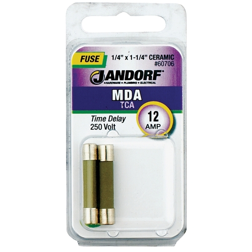 Jandorf 60706 Time Delay Fuse, 12 A, 250 V, 750 A, 10 kA Interrupt ...