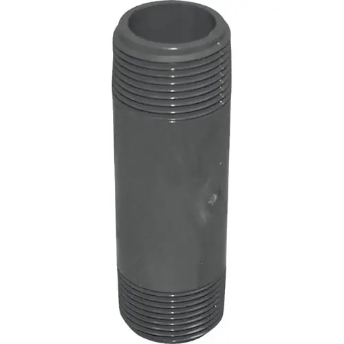 Lasco P-12-4 205040BC Pipe Nipple, 1/2 in, NPT, PVC, Gray, SCH 80 ...