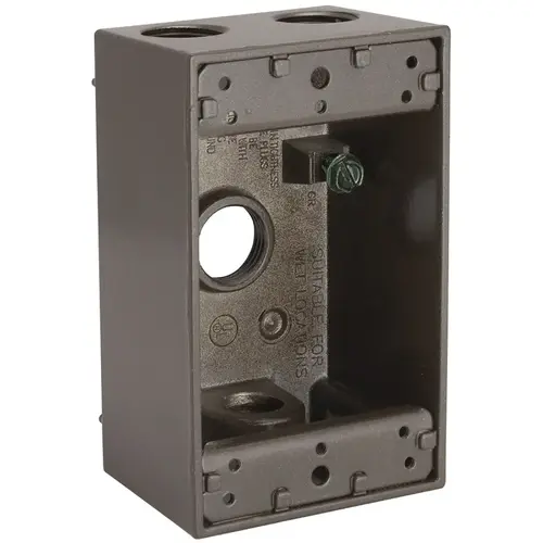 Hubbell 5321-2 Weatherproof Box, 4 -Outlet, 1 -Gang, Aluminum, Bronze ...