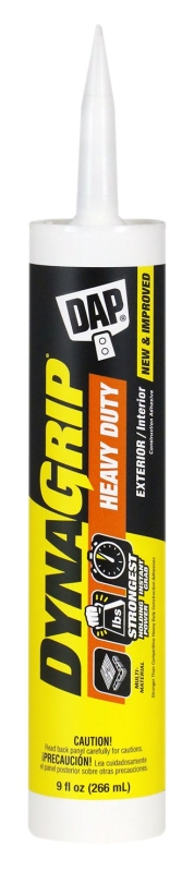 DAP 7079827511 DYNAGRIP Construction Adhesive, White, 9 oz Cartridge ...