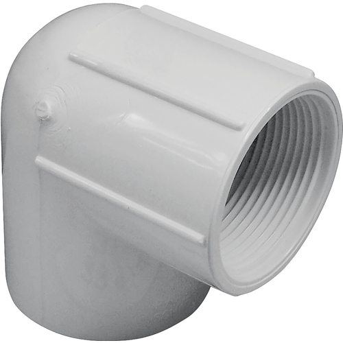 Lasco 407012BC Pipe Elbow, 1-1/4 in, Slip x FPT, 90 deg Angle, PVC, White, SCH 40 Schedule