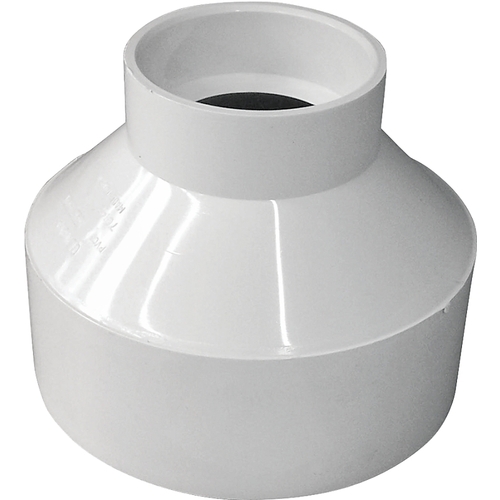 CANPLAS 193025 Reducing Coupling, 4 x 2 in, Hub, PVC, White