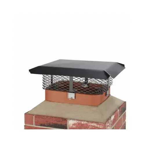 SHELTER SCADJ-L-C Adjustable Chimney Cap, Steel, Black, Powder-Coated ...