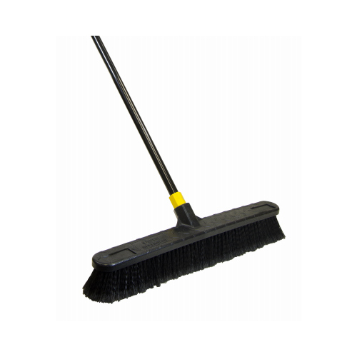 QUICKIE 594 00 Push Broom, 24 in Sweep Face, Tampico Bristle, Steel Handle