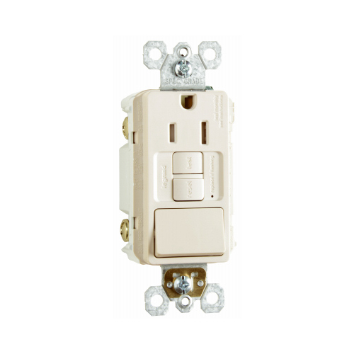 PASS & SEYMOUR 1597SWTTRLACCD4 GFCI Receptacle/Single-Pole Switch, 15A ...