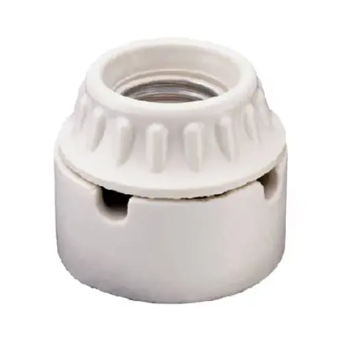 PASS & SEYMOUR 9882CC10 Incandescent Light Socket, Porcelain, Medium ...
