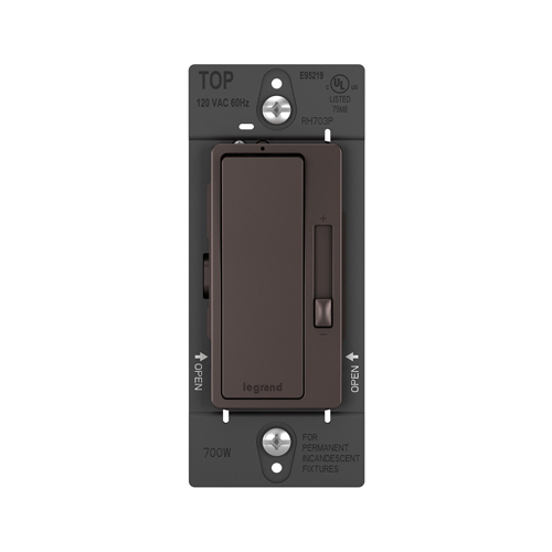 PASS & SEYMOUR RH703PDBCCV4 Radiant 3-Way Slide Dimmer Switch, Dark ...