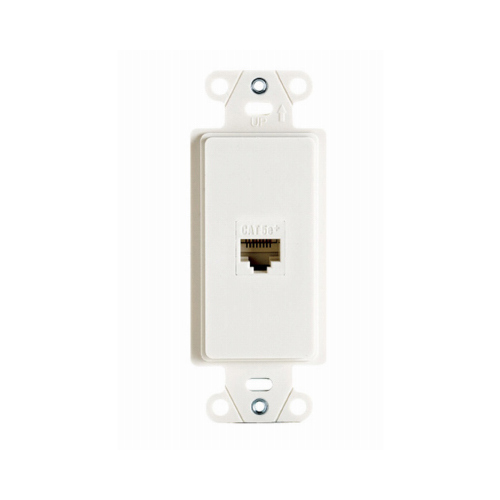 PASS & SEYMOUR WP3210WHV1 Wall Jack, Cat5e/RJ45, 1-Port, White