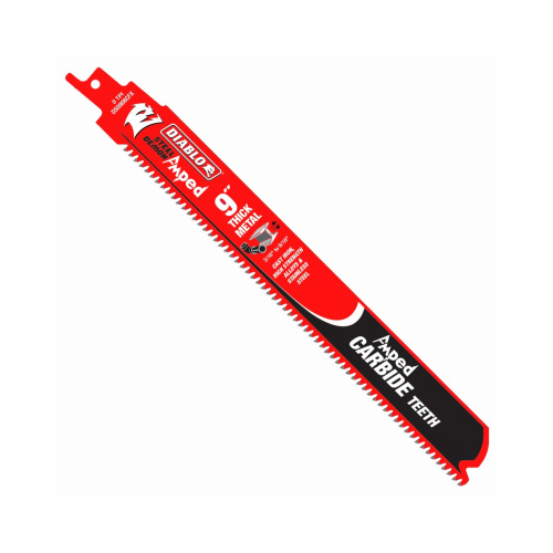 Diablo DS0908CFA3 Steel Demon Amped Reciprocating Saw Blade, 9 in L, 8 ...